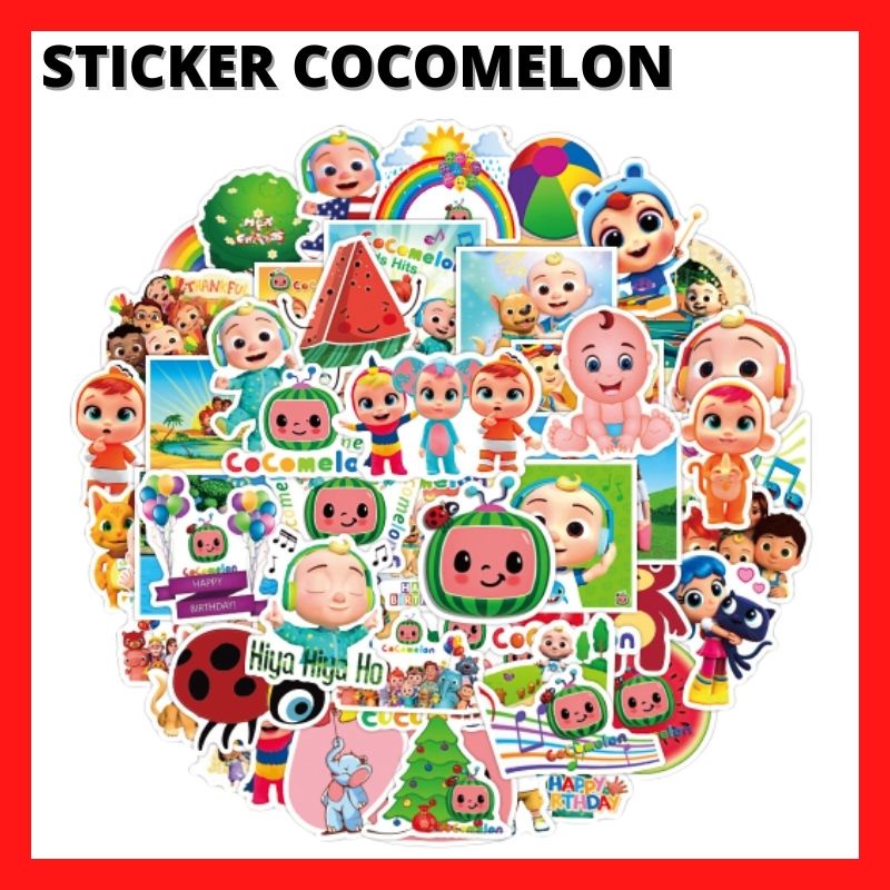Stiker Cocomelon 50 Keping Kids Sticker Kid Waterproof Art Stickers ...