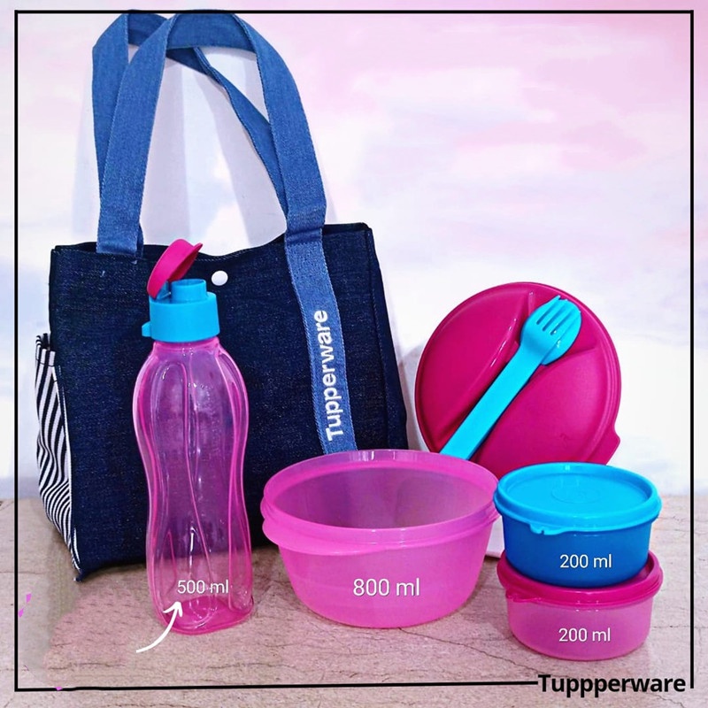 Tupperware Safe2go Set with Bag/Bento/Bekal Makanan/Lunch Set | Shopee ...