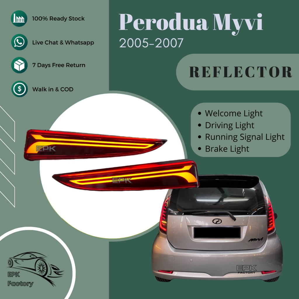 Perodua Myvi Reflector Rear Bumper Reflector 2005 2006 2007 Running ...