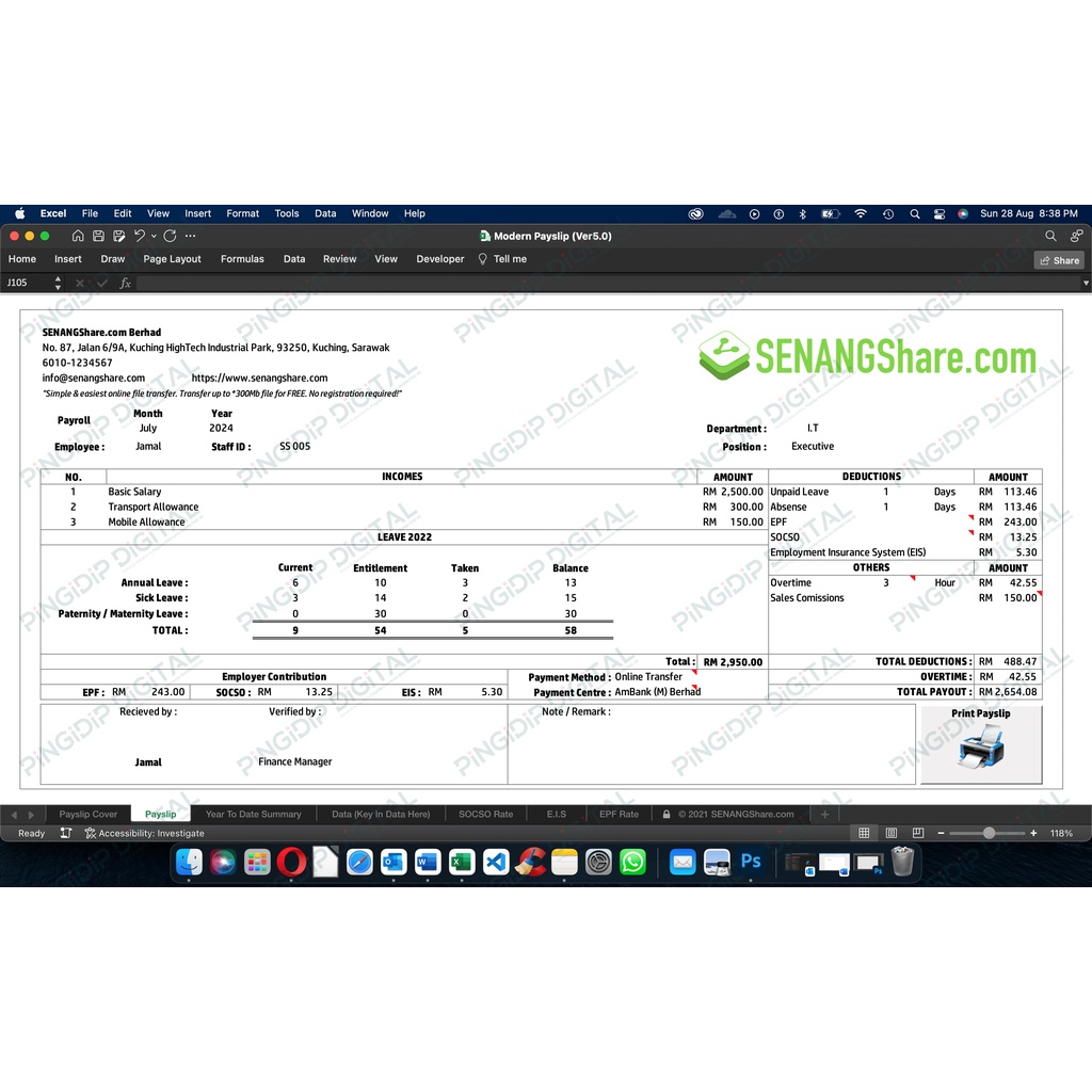 Modern Automated Payslip Generator (Ver5.0) | Shopee Malaysia