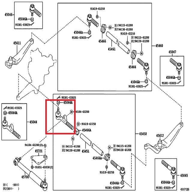 TOYOTA LAND CRUISER STEERING RELAY ROD END SUB-ASSY | Shopee Malaysia