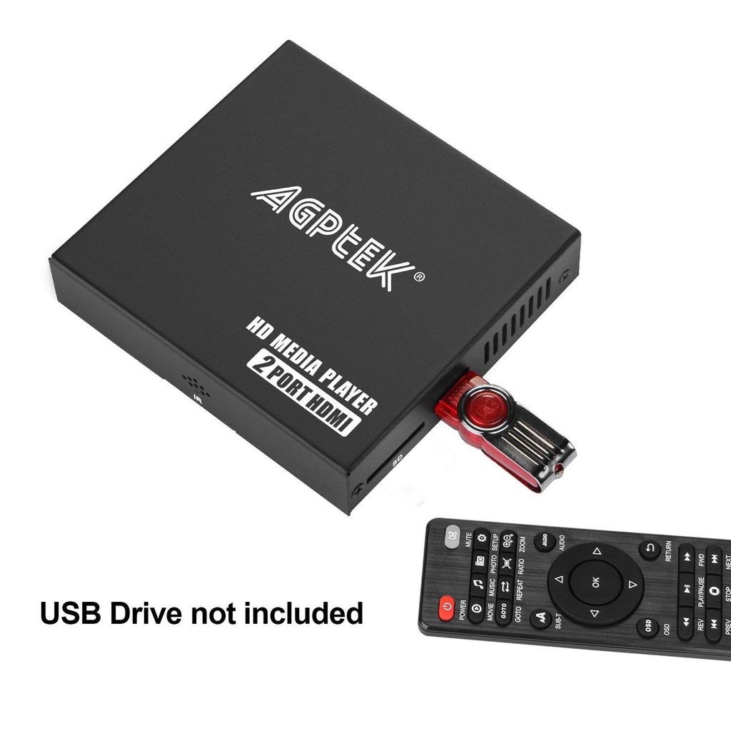 Media Player Play Video and Photos with USB Drive/SD Cards/HDD/External ...