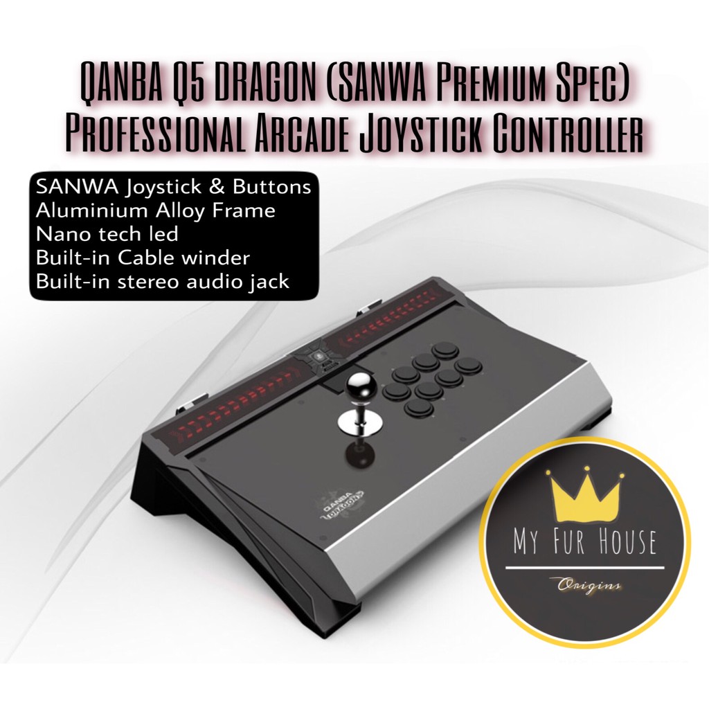 Genuine QANBA Q5 DRAGON Arcade Joystick Controller SANWA Spec Sony PS4 ...