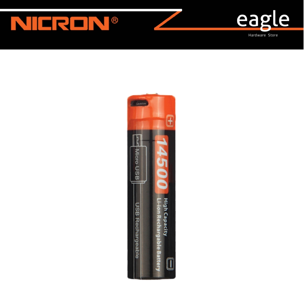 Nicron NRB-L750 750mah 14500 Li-ion Rechargeable Battery With Mini USB ...
