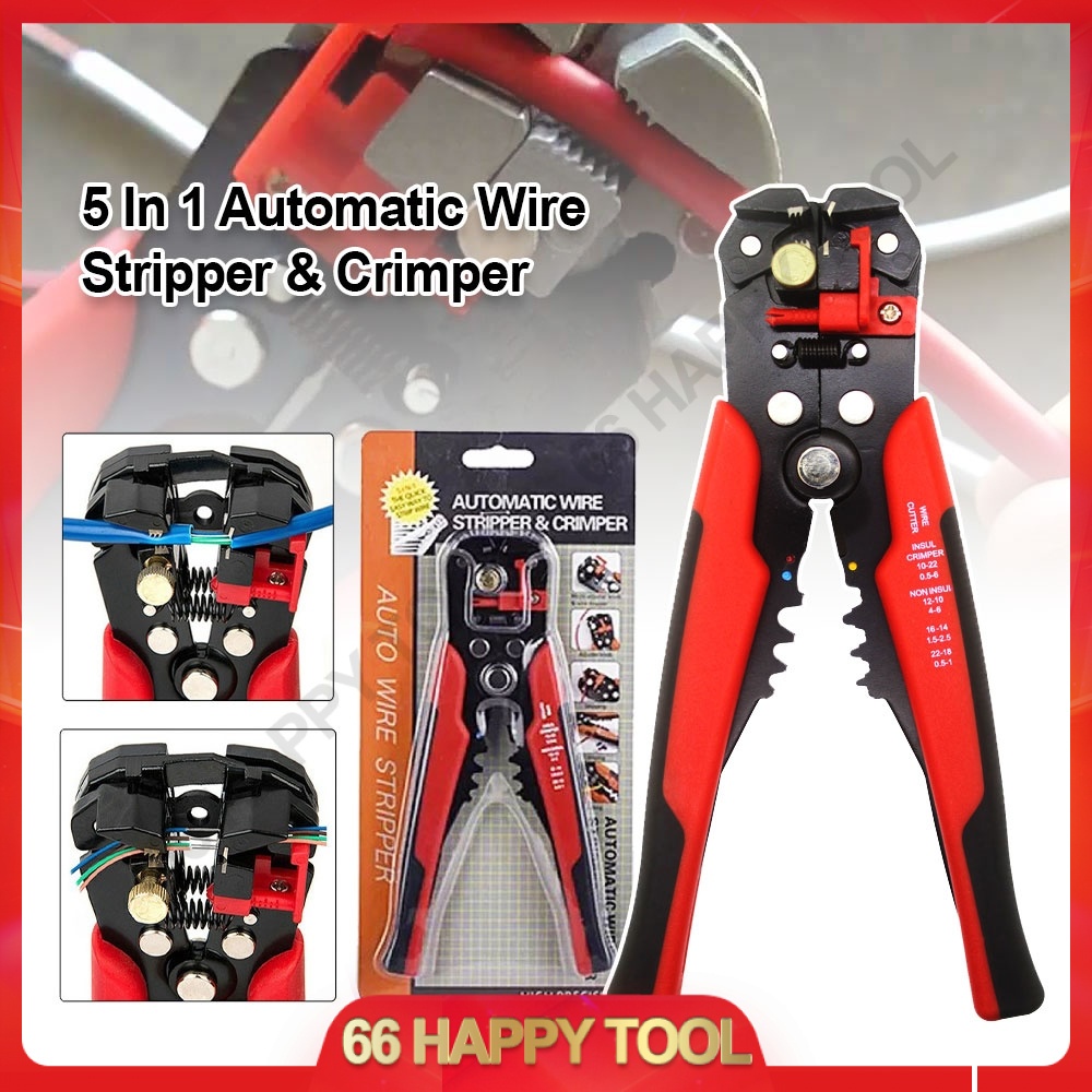 5 In 1 Automatic Wire Stripper & Crimper Cable Cutter Tool Heavy Duty ...
