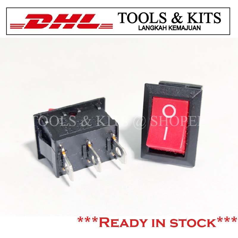 3-Pin Boat Switch Rocket Switch ON/OFF I/O 6A 250V for RBT Project DIY ...