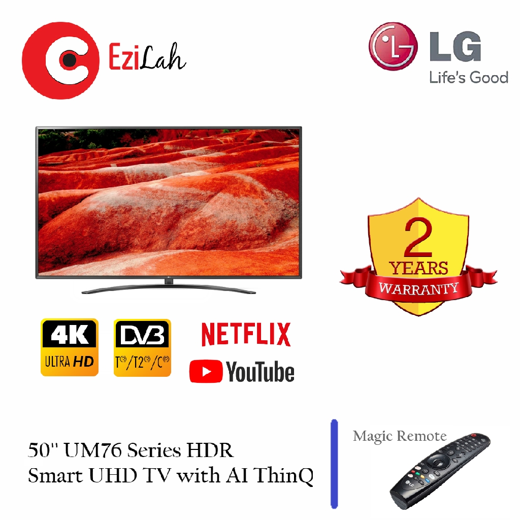 LG HDR Smart UHD TV with AI ThinQ (50") 50UM7600PTA | Shopee Malaysia