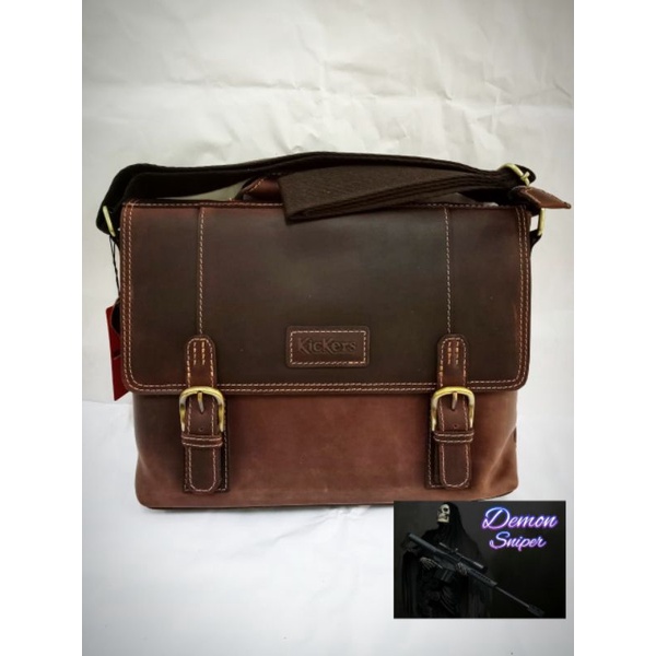 Demon Sniper Kickers Genuine Cowhide Leather Messenger Bag Sling Bag ...