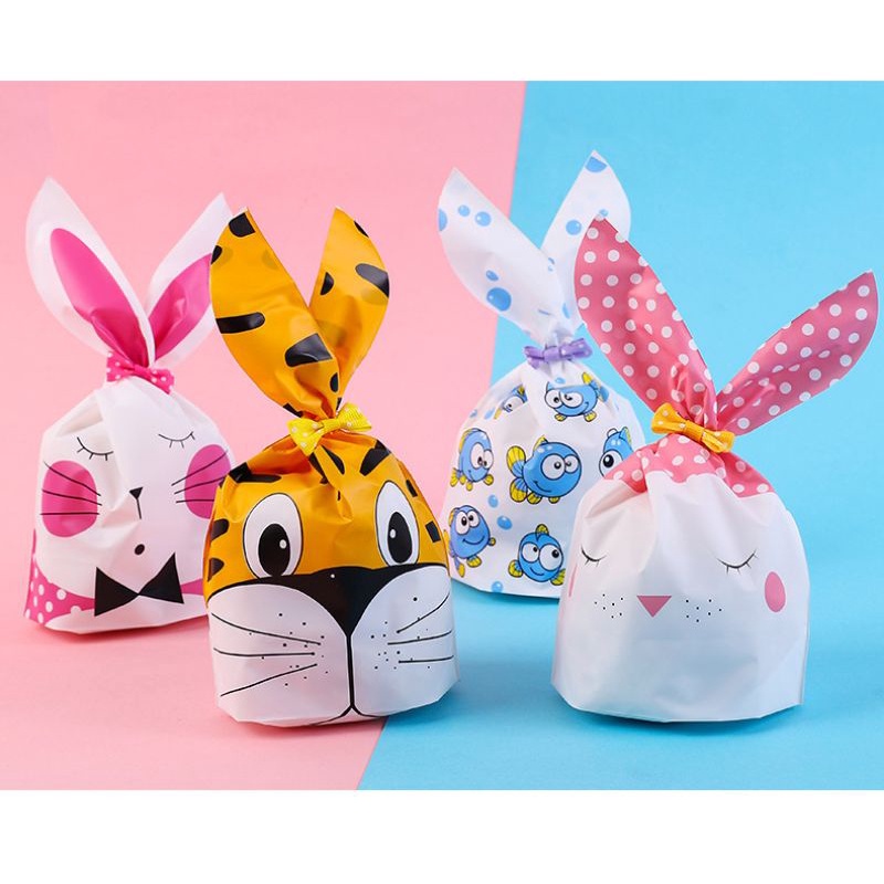 cute medium plastic rabbit 50pcs (M) goodies beg plastik doorgift ...