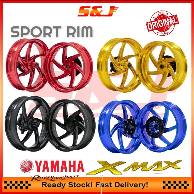 VRX CNC SPORT RIM SET 6 BATANG CAS TING RIM FRONT 350-15 REAR 400-14 ...