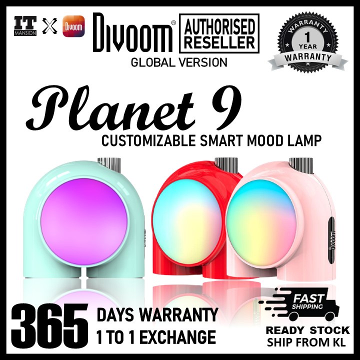 Divoom Planet 9 Customizable Smart ARGB Mood Cordless Table Lamp with ...