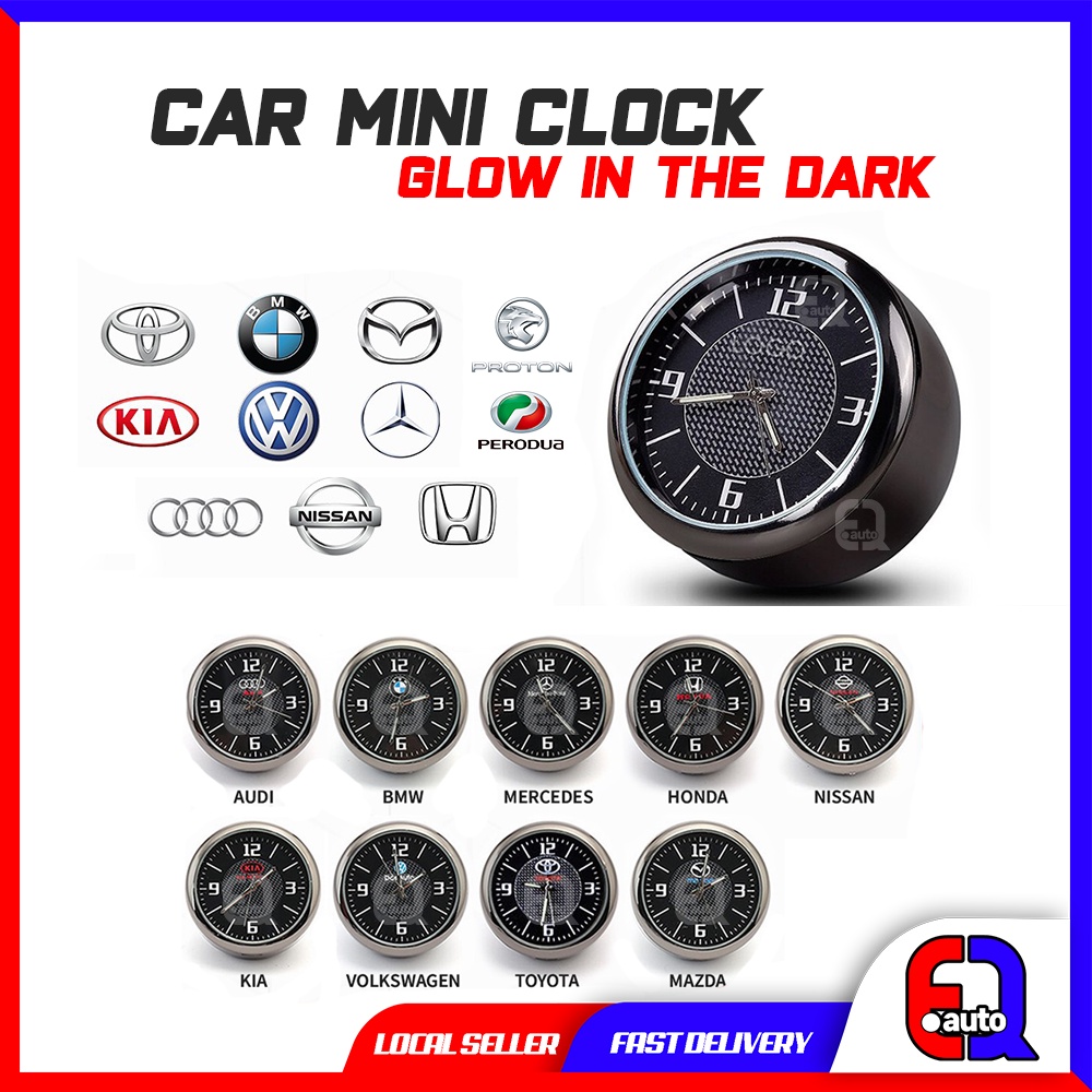 Car Mini Luminous Interior Quartz Clock Dashboard Vent Alloy Digital ...