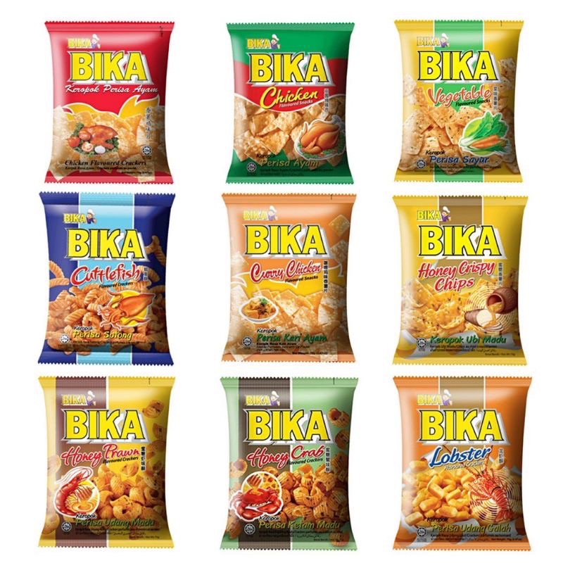 60g Bika Cracker Snack | Keropok Bika (Assorted Flavours) | Shopee Malaysia