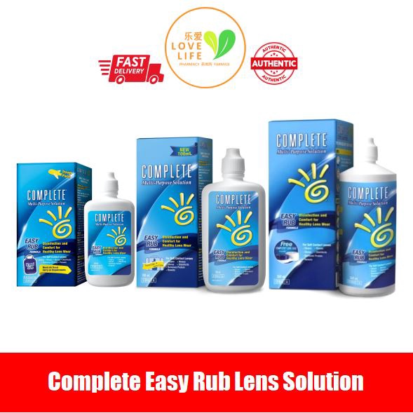 Complete Easy Rub Multi-Purpose Solution Contact Lens 60mL , 100mL ...