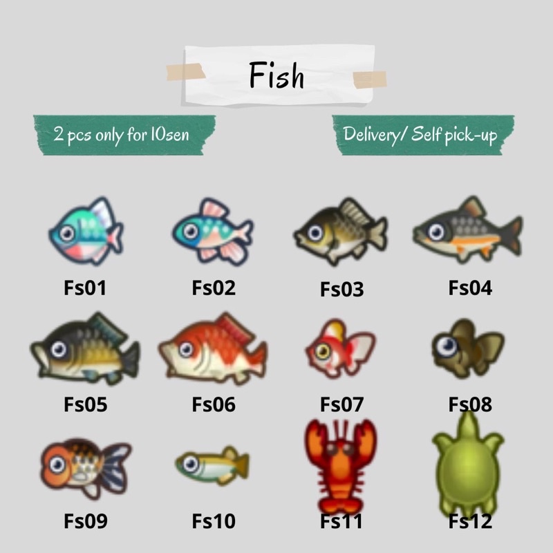 Animal Crossing New Horizons /ACNH/ Fish Part 1 | Shopee Malaysia