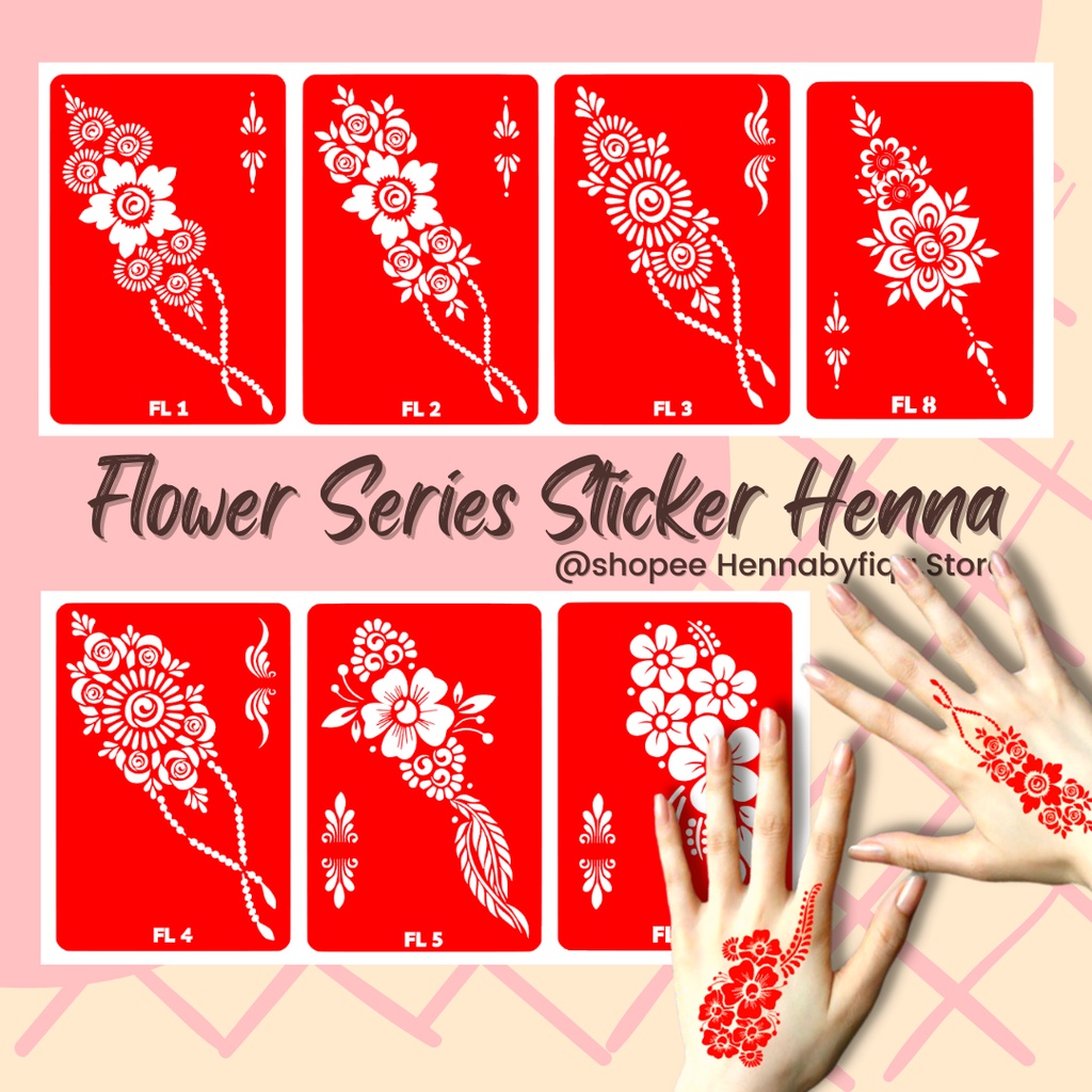 FLOWER SERIES STICKER HENNA (sticker sahaja) | Shopee Malaysia