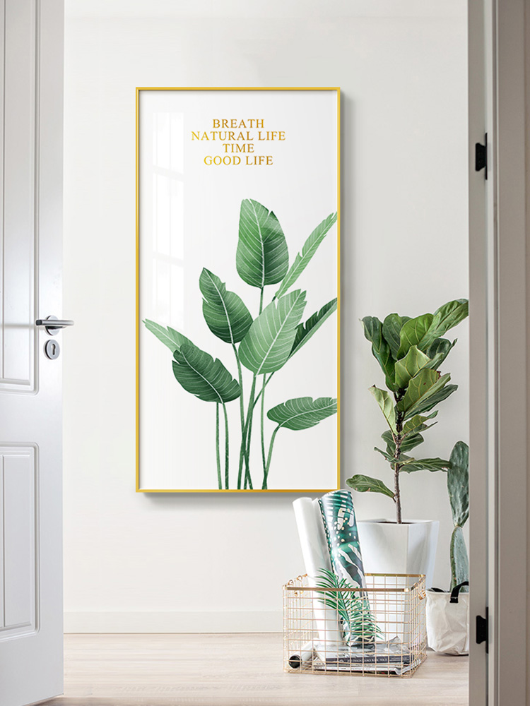 Masuk Rumah Dinding Mural Lorong Moden Nordic Versi Menegak Teras Hijau Tanaman Hiasan Lukisan ...