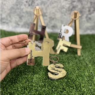 Custom Keychain Alphabet Block Name - Keychain Huruf Blok Nama | Shopee ...