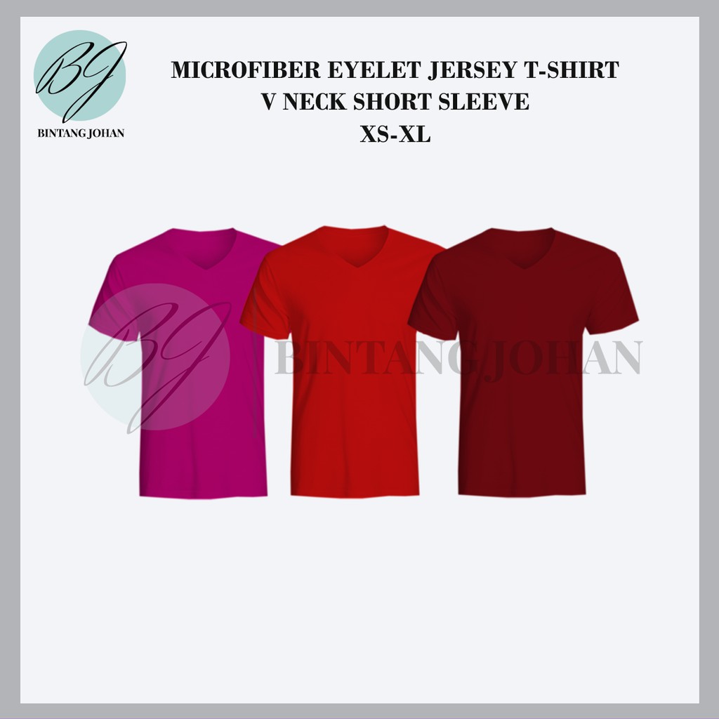 【V-NECK】MICROFIBER EYELET JERSEY T-SHIRT / V-NECK / SHORT SLEEVE ...