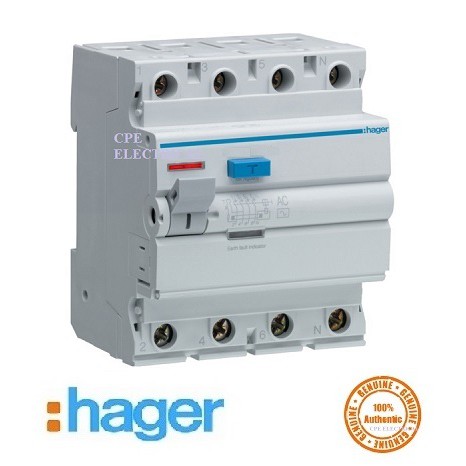HAGER 63A 4 POLE 300mA 100mA 30mA ELCB RCCB - Made in France | Shopee Malaysia