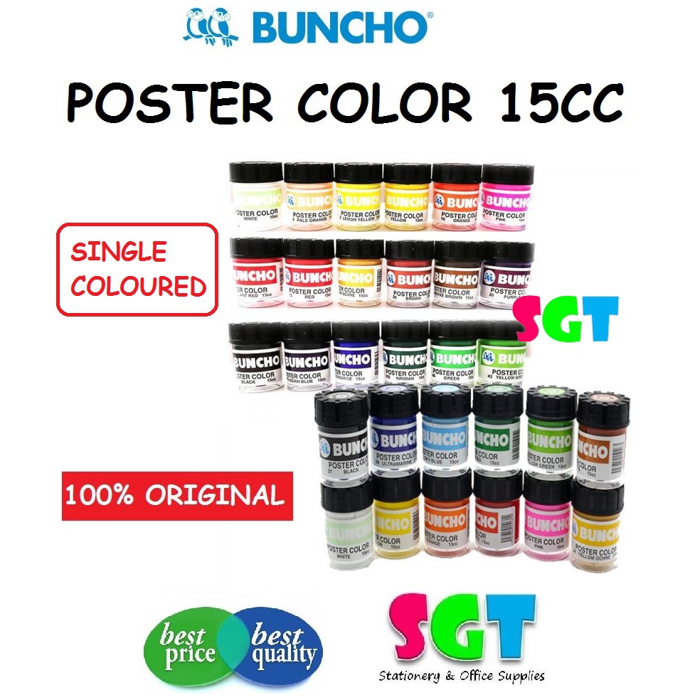BUNCHO Poster Color 15cc ( Single Coloured ) | Shopee Malaysia
