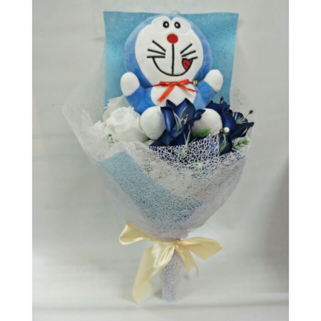 Blue Theme Doraemon Flower Bouquet | Shopee Malaysia
