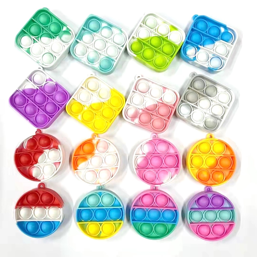 Pop It Keychain Fidget Toy Mini Fidgets Simple Dimple Keychain Small ...