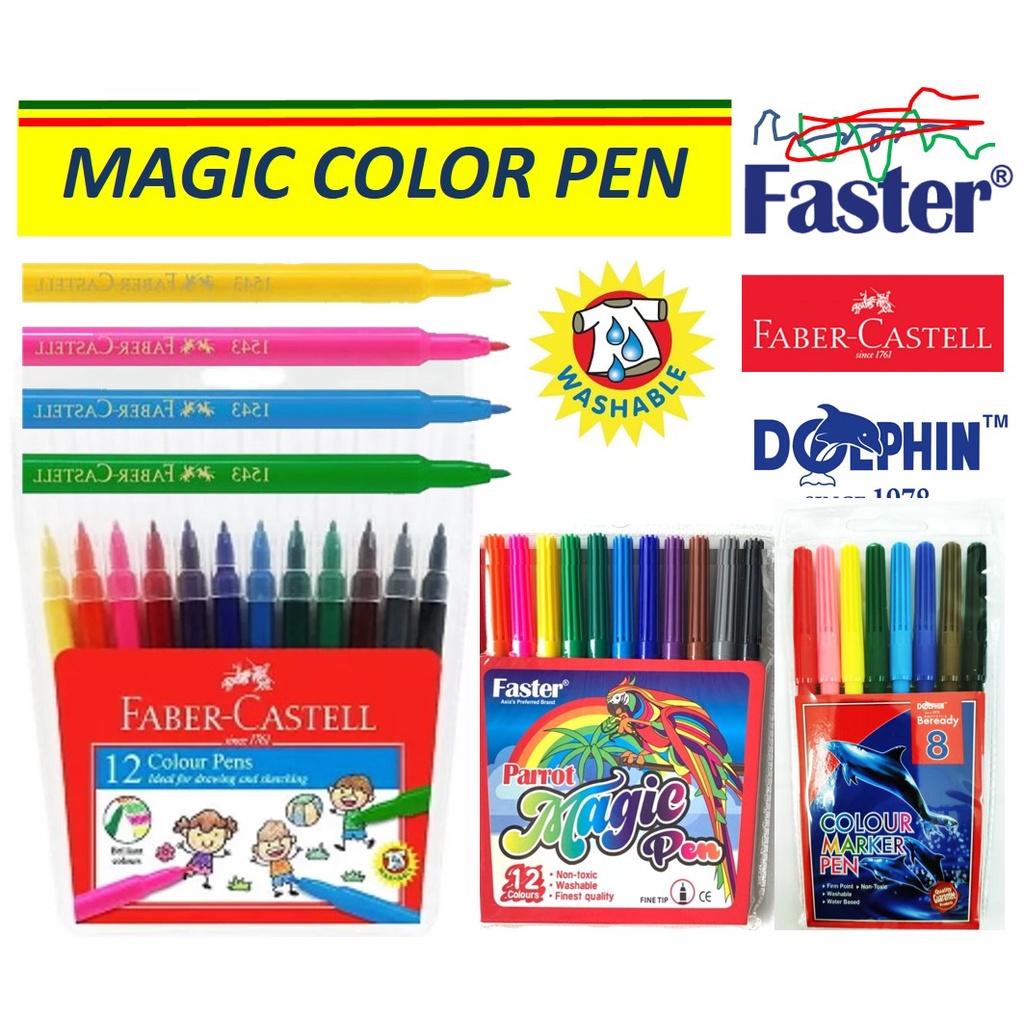 Faber Castel Color Pen Magic Color Pen Dolphin Faster Magic Color ...