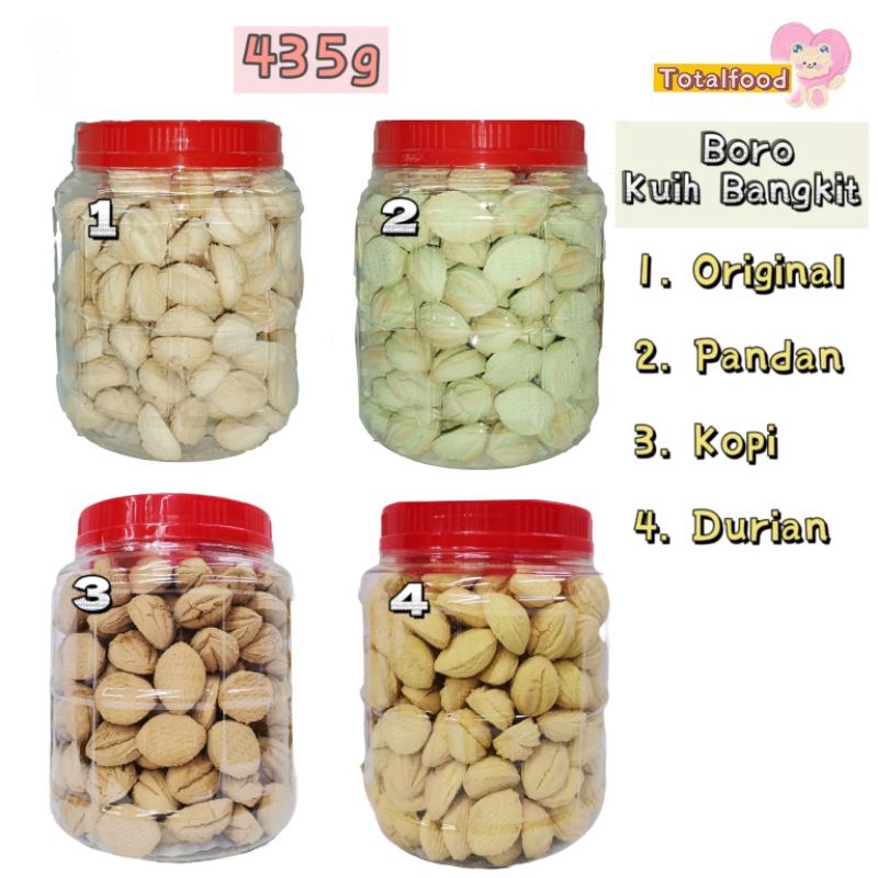Boro Biskut Kuih Bangkit [Original / Pandan / Kopi / Durian] 435g ...