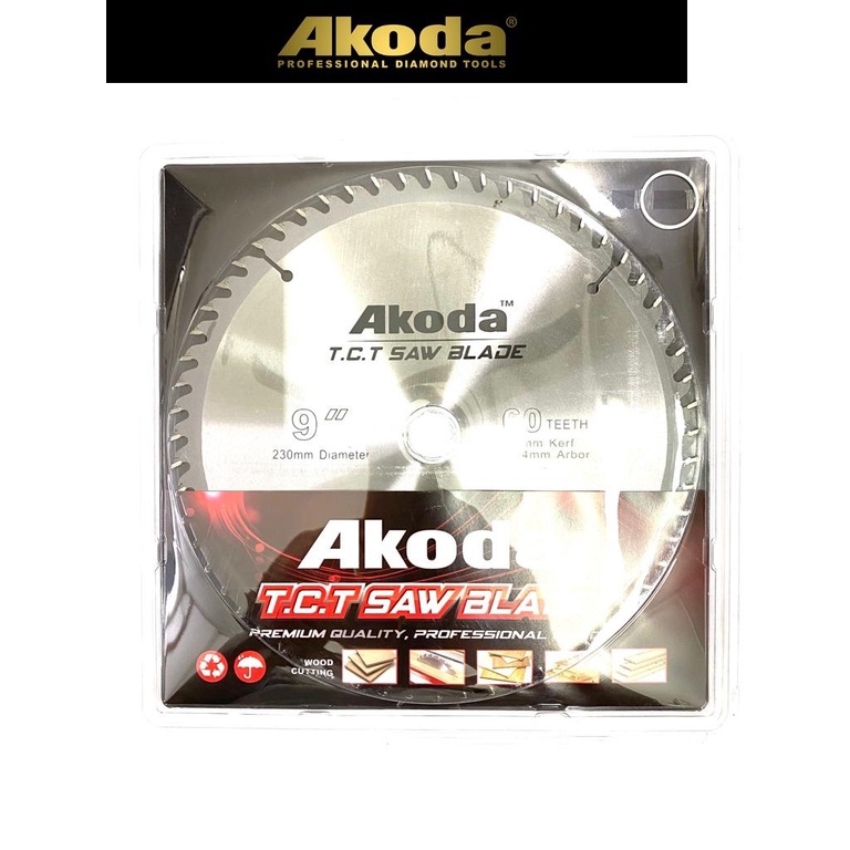 AKODA 9" x 60T TCT WOOD SAW BLADE / MATA POTONG KAYU | Shopee Malaysia