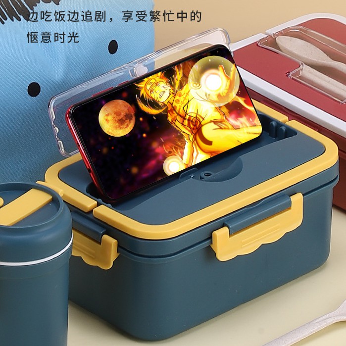 🌈Microwave Safe Lunch Box Food Container with Phone Holder (Free ...
