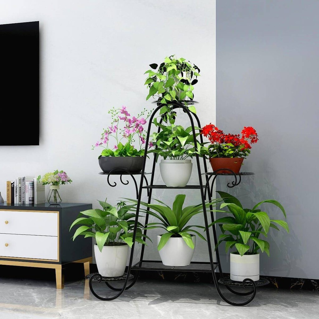 Display cabinet! Rak bunga besi tempa Nordik ruang tamu hiasan balkoni ...