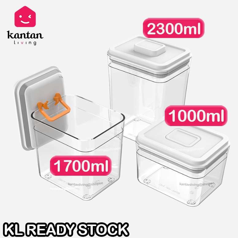Push Lock Milk Powder Milo Dried Food Container Portable One Hand ...