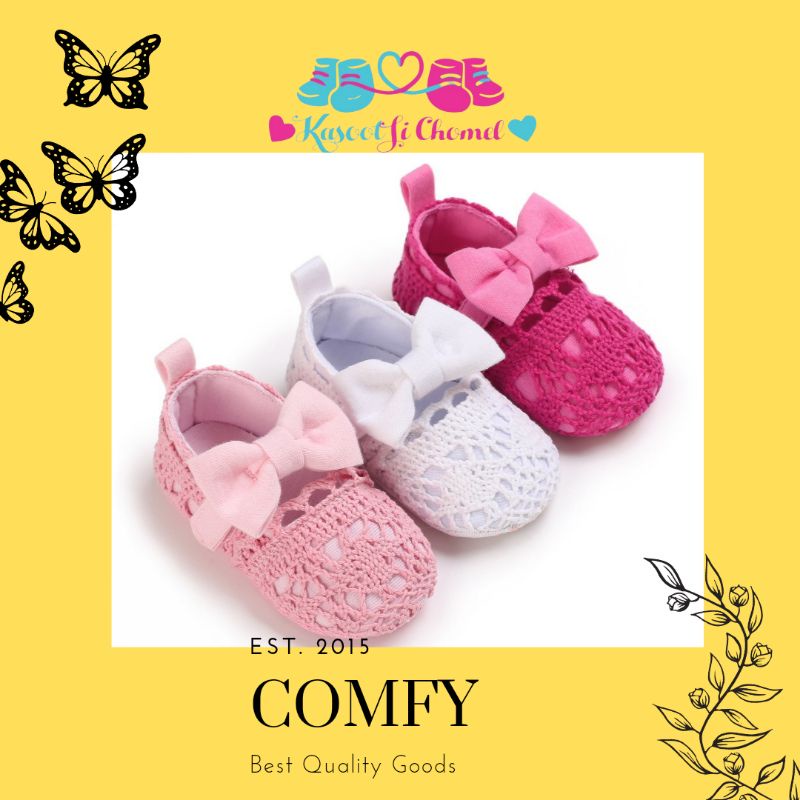 Kasut Baby Girl Prewalker Shoes Dengan Riben Besar dan Cantik 3 Warna ...
