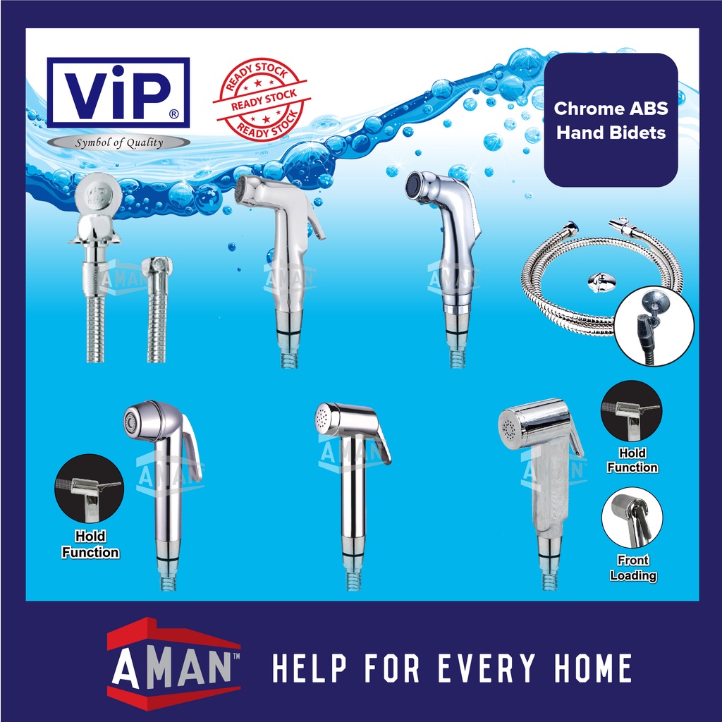 VIP 1.2m Chrome ABS Hand Bidet With Stainless Steel Hose Bidet Spray ...