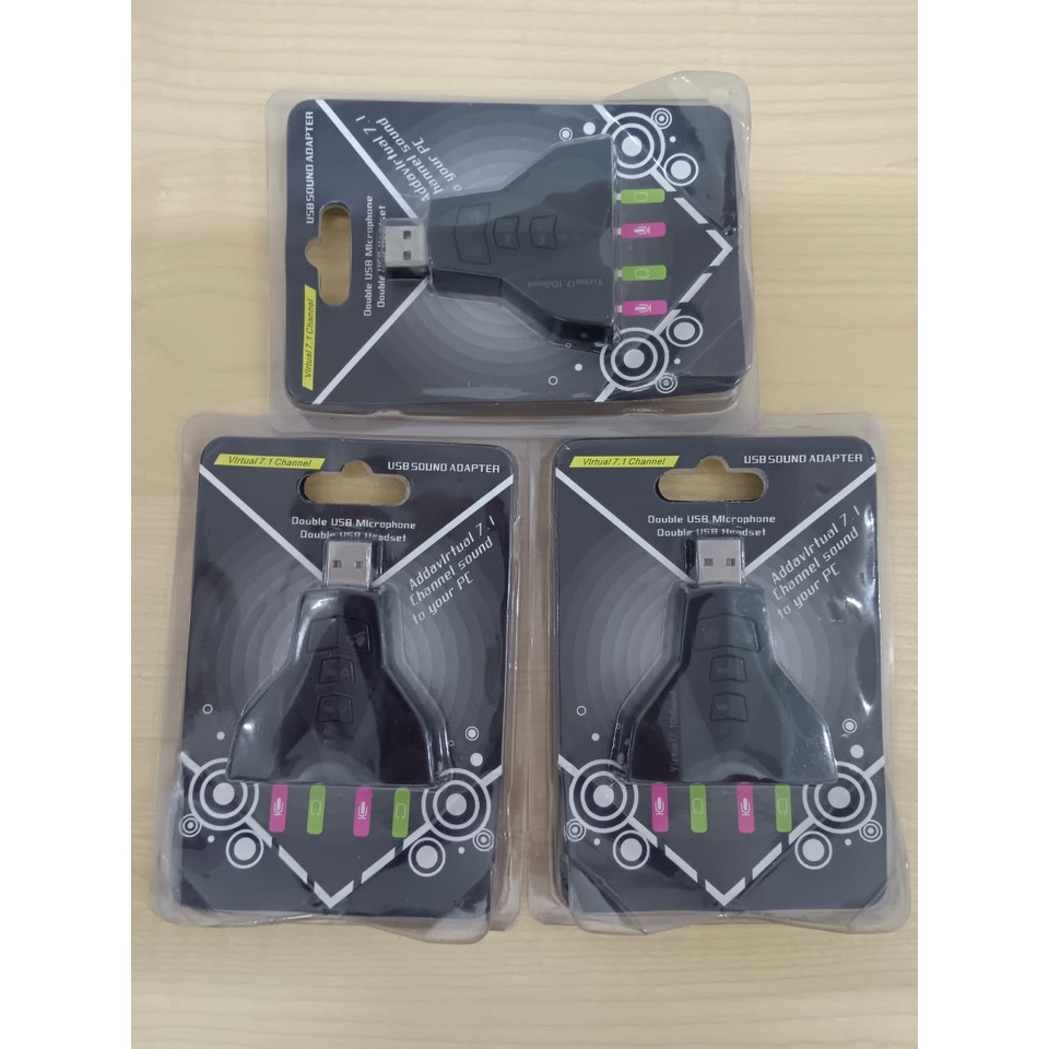 DIGITAL VIRTUAL 7.1 CHANNEL USB 2.0 AUDIO ADAPTER DOUBLE SOUND CARD 2IN1 | Shopee Malaysia