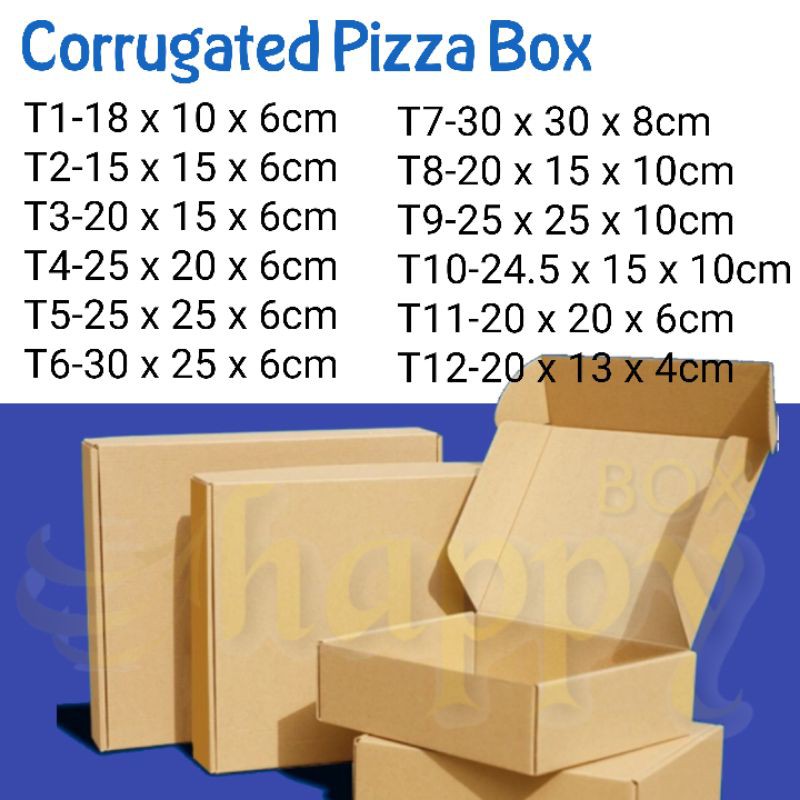 Corrugated Pizza Box-All Size ( T150/M/T150 BF ) | Shopee Malaysia