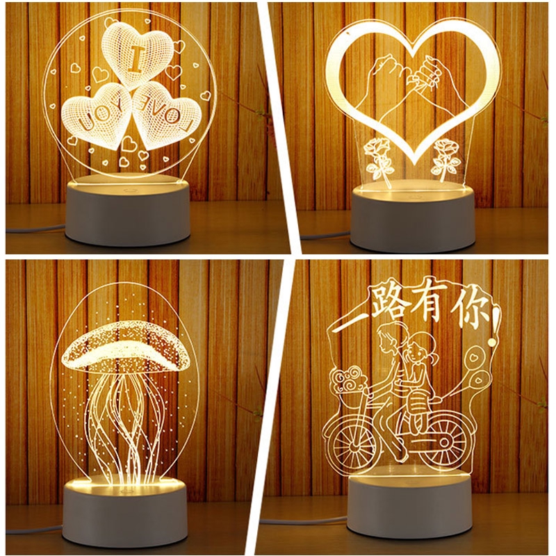 3D LED Lamp Creative Night Lights USB Interface Power Supplyfairy ...