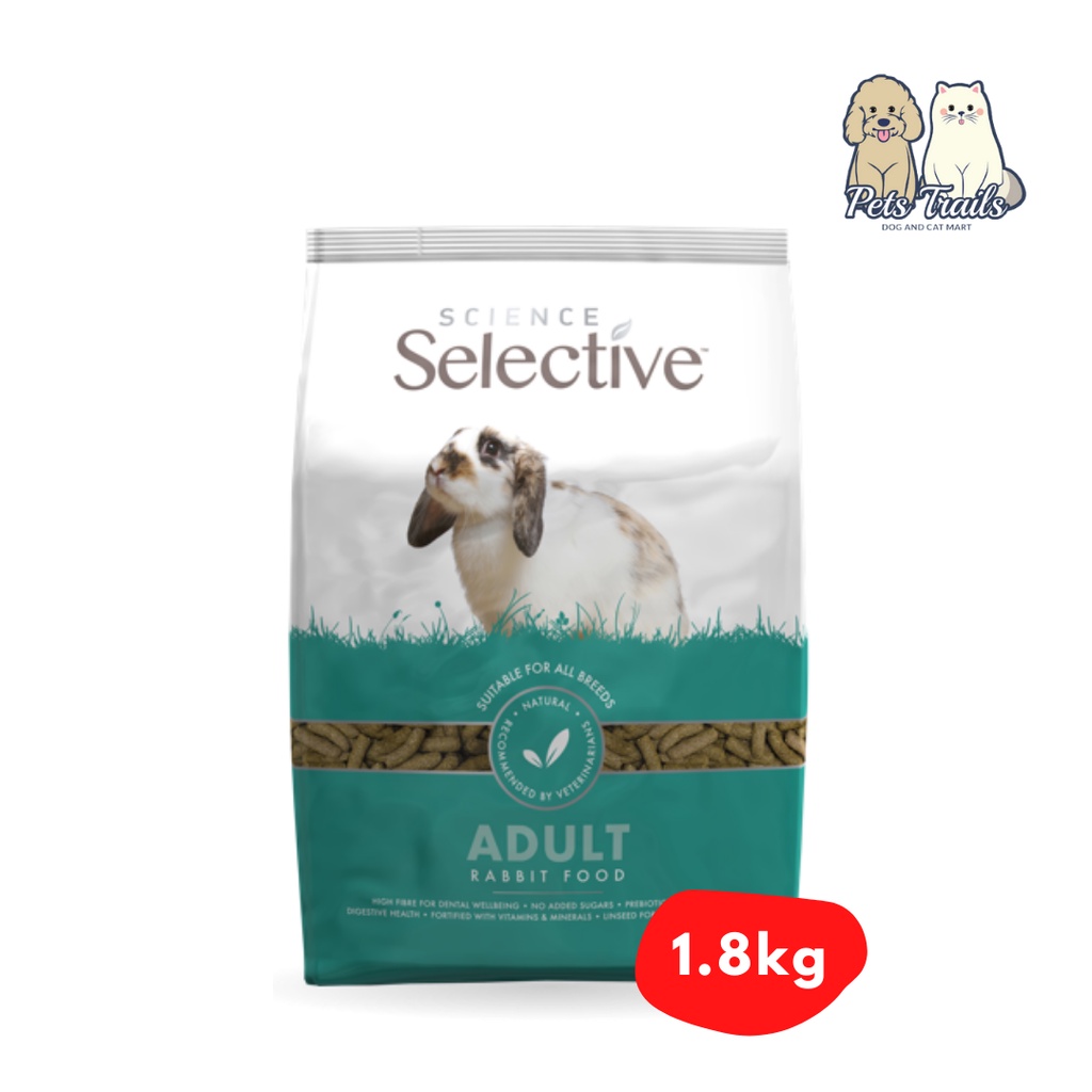 Science Selective Adult Rabbit All Breeds 1.8kg Natural & High Fibre ...