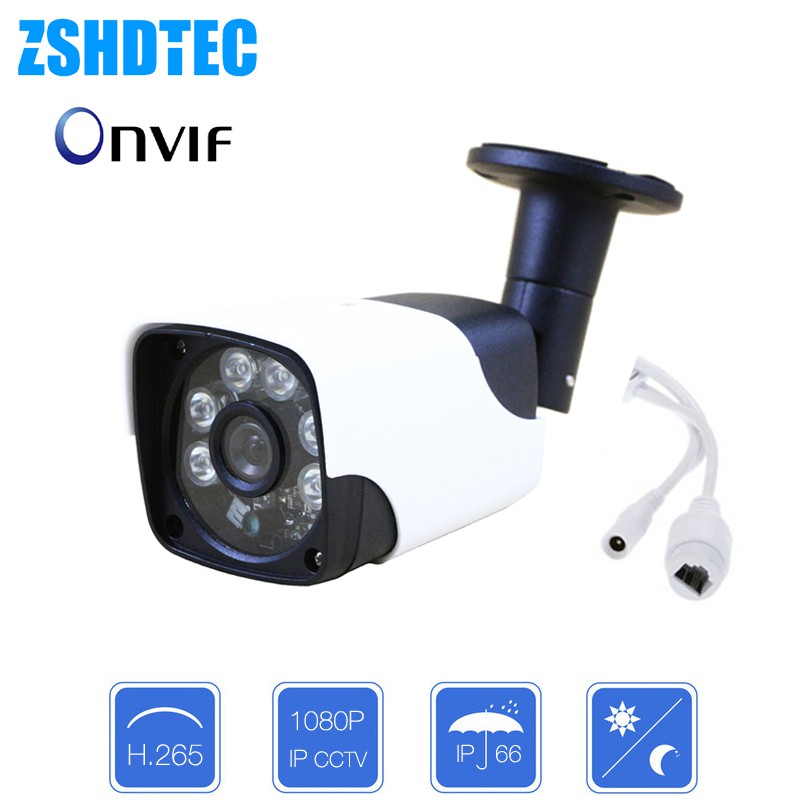 PoE ip camera 2mp full HD 1080p h.265 outdoor video camera bullet ...