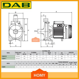 DAB K20/41T Three Phase Single Impeller Centrifugal Water Pump | Shopee Malaysia