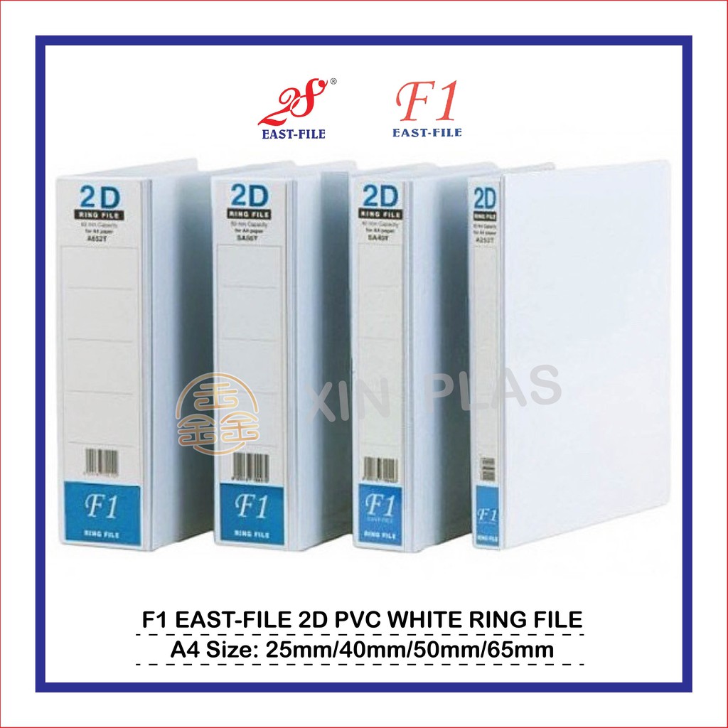 F1 East-File 2D PVC White Ring File 25mm/40mm/50mm/65mm | Shopee Malaysia