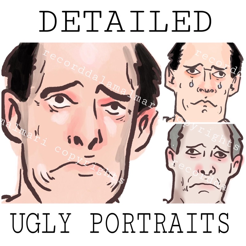Detailed Ugly Portrait/ Gambar Lukisan Hodoh Lucu Kelakar | Shopee Malaysia