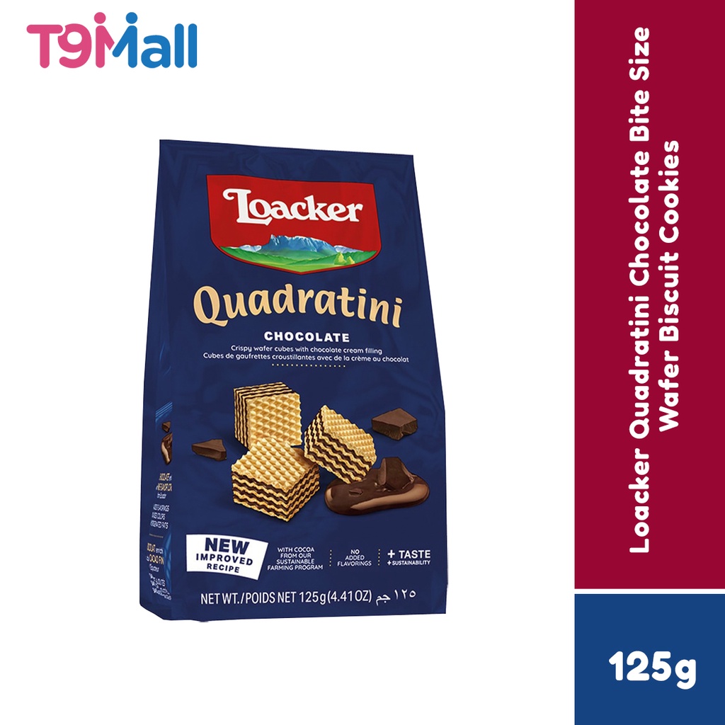 Loacker Quadratini Chocolate Bite Size Wafer Biscuit Cookies (125g ...