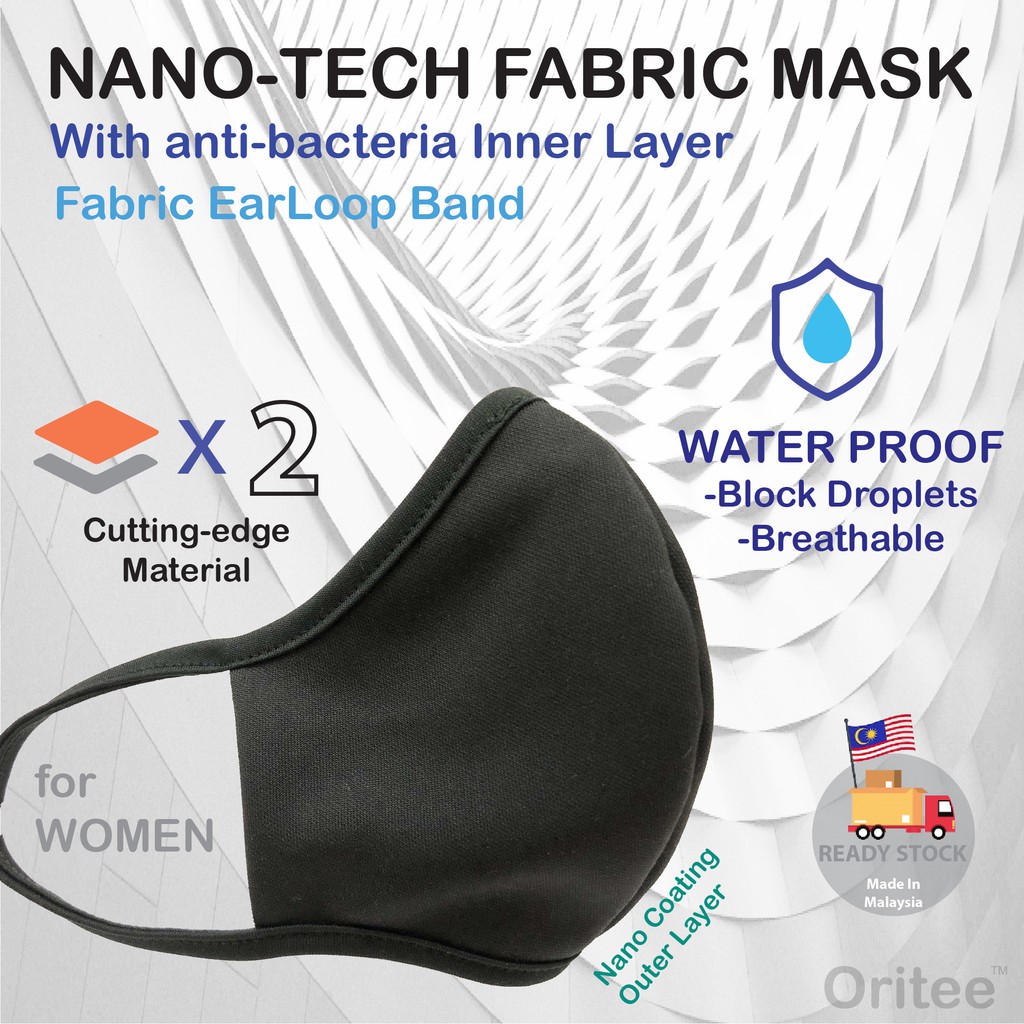 Women Nano Tech Fabric Face Mask Waterproof Anti Bacteria Dust Haze ...
