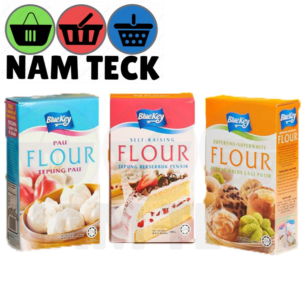 BLUE KEY FLOUR (SELF-RAISING/PAU/SUPERFINE) 1KG(POP) | Shopee Malaysia