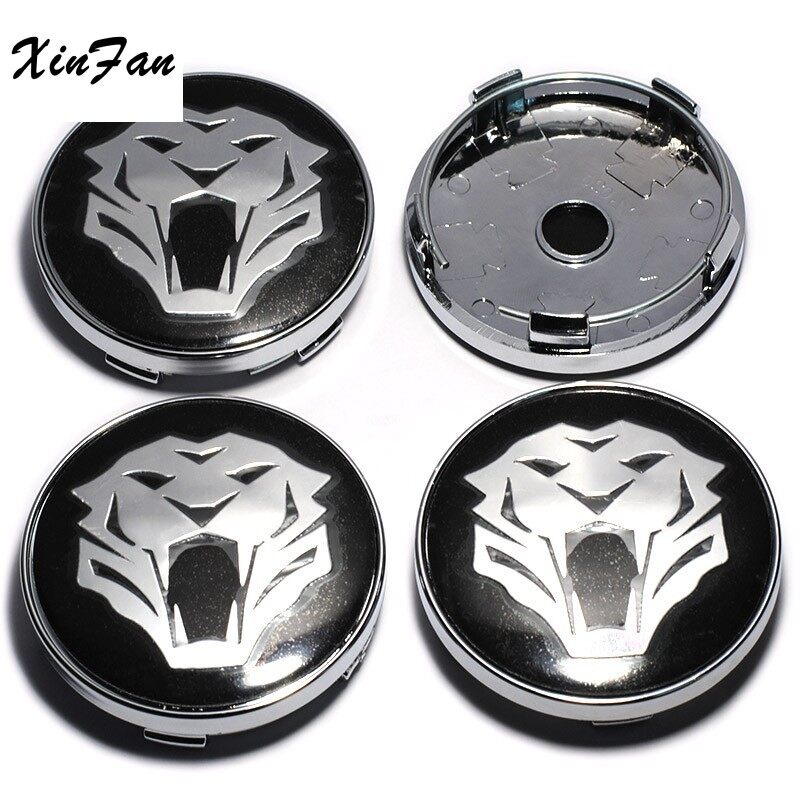XINFAN 4PCS Tiger Head Logo 60MM Car Wheel Center Cap Rim Hub Cover for ...