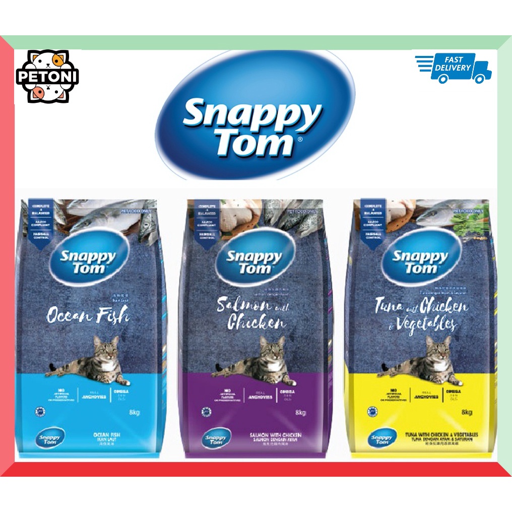 Snappy Tom Dry Cat Food 8kg ( Tuna Chicken & Vegetable /Ocean Fish ...