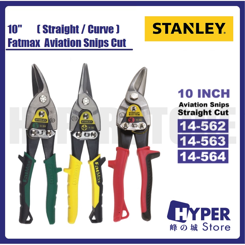 STANLEY Fatmax 10" Aviation Snips Cut / Potongan Penerbangan ( Straight / Curve ) 14-562/14-563/ ...