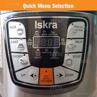 ZEEBE Iskra Electric Pressure Cooker 6 Program Timer 1200W Msia Plug (6L) | Shopee Malaysia
